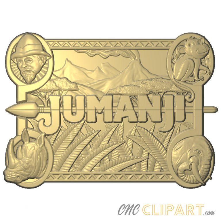 Jumanji Frame 3D Relief Model - CNC Clipart