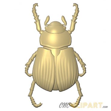 Scarab Beetle 3D Relief Model - CNC Clipart