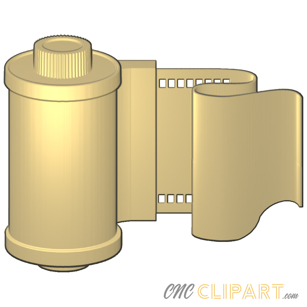 Camera Film Roll 2 3D Relief Model CNC Clipart camera-film-roll-2-3d-relief-model-cnc-clipart